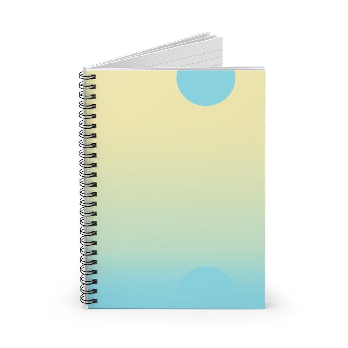 Spiral Notebook, Yellow, Aqua, Sunset, Moonrise, Minimal Pastels, Dream ...