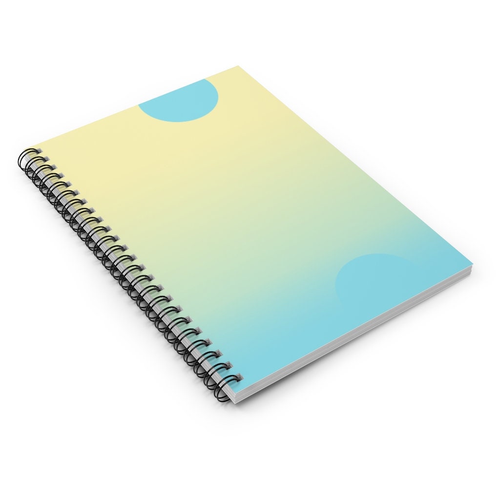 Spiral Notebook Yellow Aqua Sunset Moonrise Minimal - Etsy