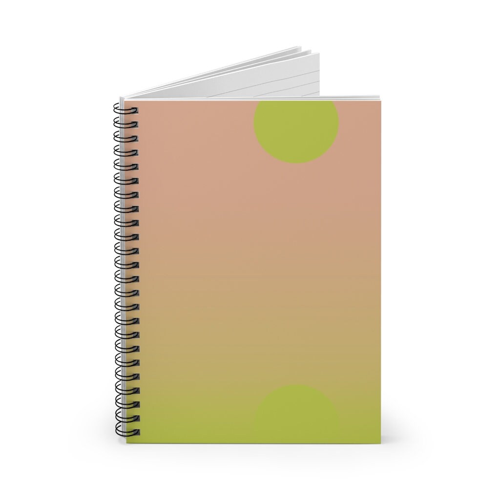 Spiral Notebook, Blush, Chartreuse, Minimal, Sunset, Moonrise, Ombre ...