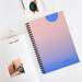 Spiral Notebook, Pink Blush, Blue, Ombre, Sunset, Moonrise, Stylish ...
