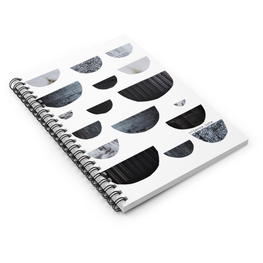 Modern Minimal Black and White Pattern Half Circles Notebook | Writing ...