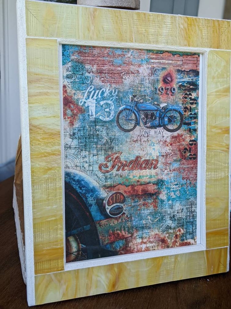 Mosaic Frame With Indian Motorcycle Wall or Tabletop Art - Etsy