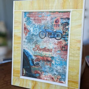 Mosaic Frame With Indian Motorcycle Wall or Tabletop Art - Etsy