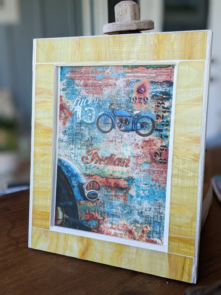 Mosaic Frame With Indian Motorcycle Wall or Tabletop Art - Etsy