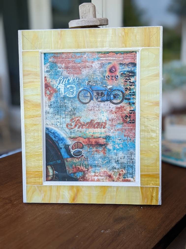 Mosaic Frame With Indian Motorcycle Wall or Tabletop Art - Etsy