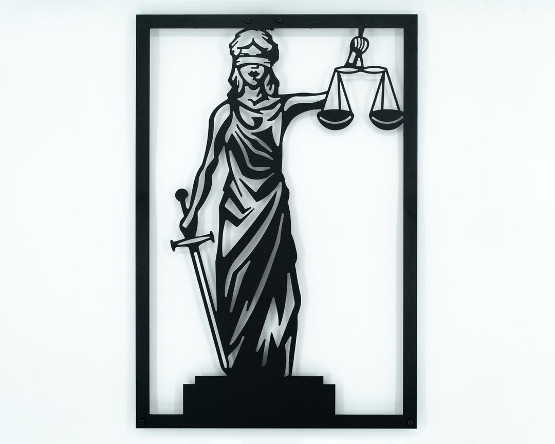 Lady Justice Metal Wall Art, Lady Justice Symbol, Metal Wall Art for ...