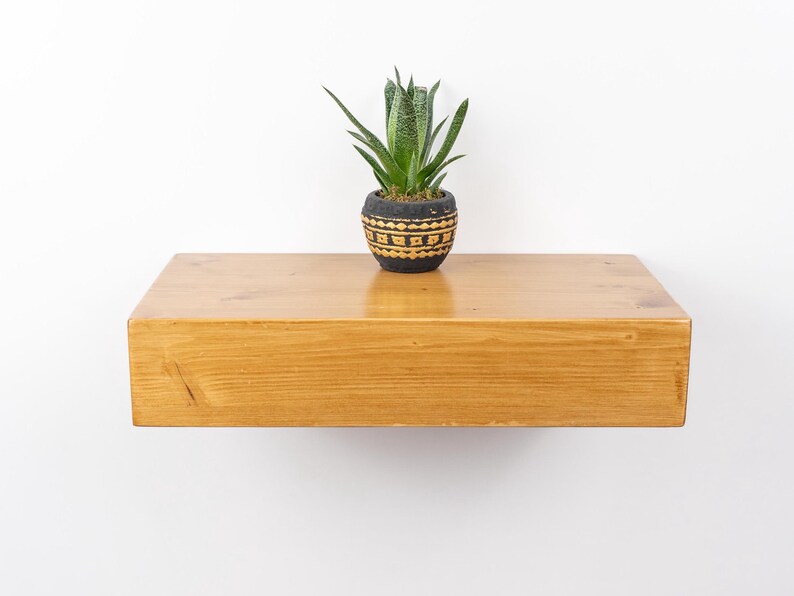 Floating Bedside Table With Secret Drawer, Solid Wood Nightstand ...