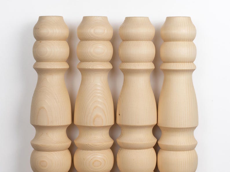 Set of 4 Handcrafted Solid Wood Legs for Low Tables, Benches, or Coffee ...