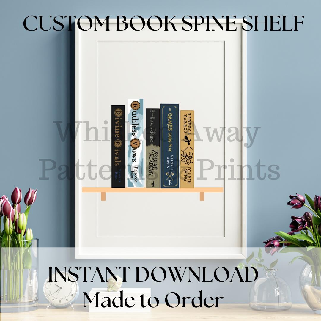 Custom Bespoke Book Spines Artwork | Book Lovers Reading Core Bookgirl ...