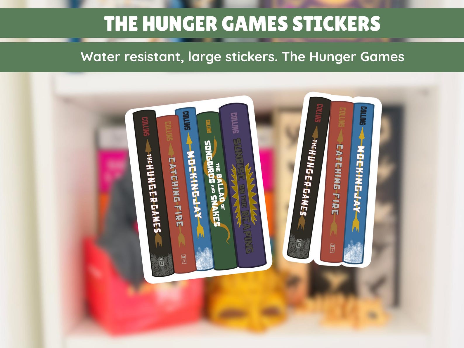 The Hunger Games Book Spine Stack Stickers. Water Resistant. Large ...