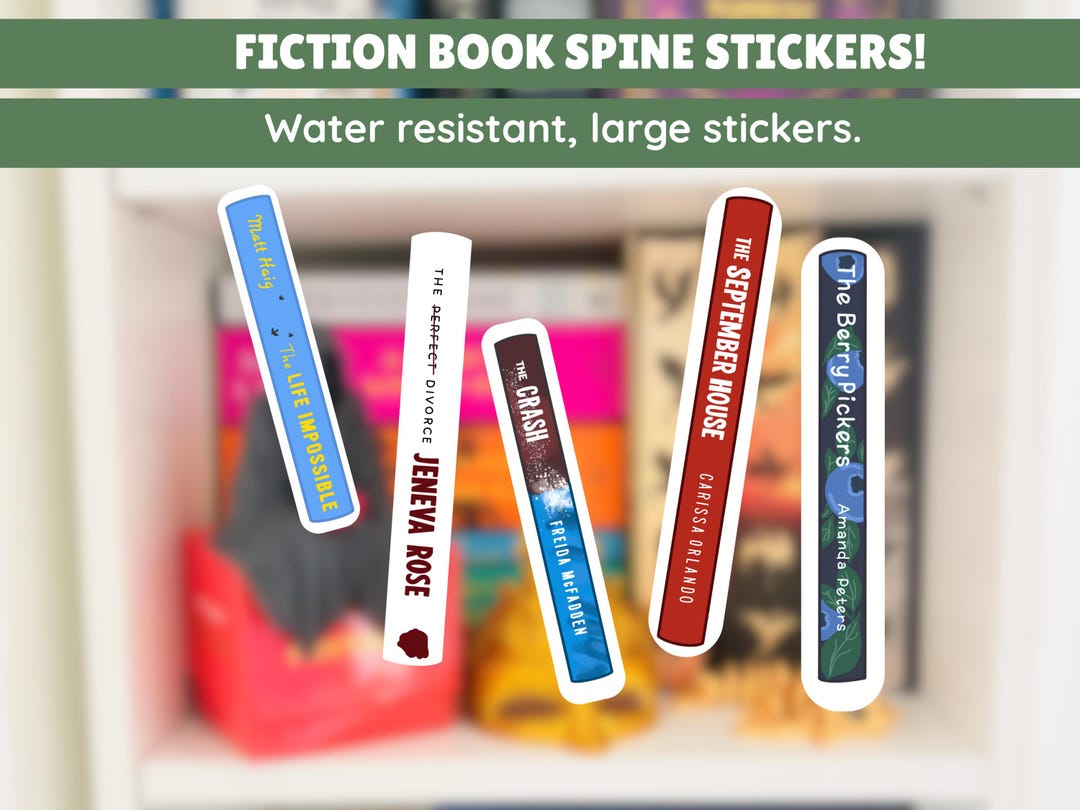 Fiction Bookspine Stickers. Water Resistant. Large Stickers. Popular ...