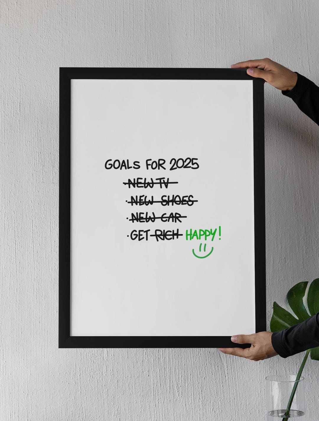 Goals 2025 green Motivational Poster, Digital Download, Minimalist Wall ...