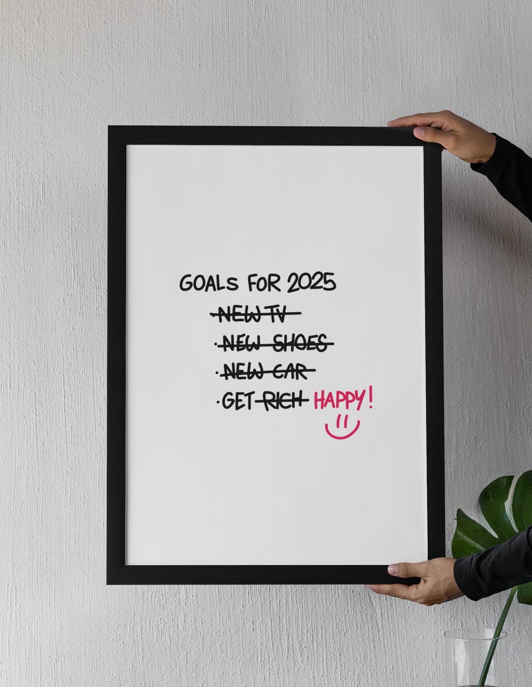 Goals 2025 pink Motivational Poster, Digital Download, Minimalist Wall ...