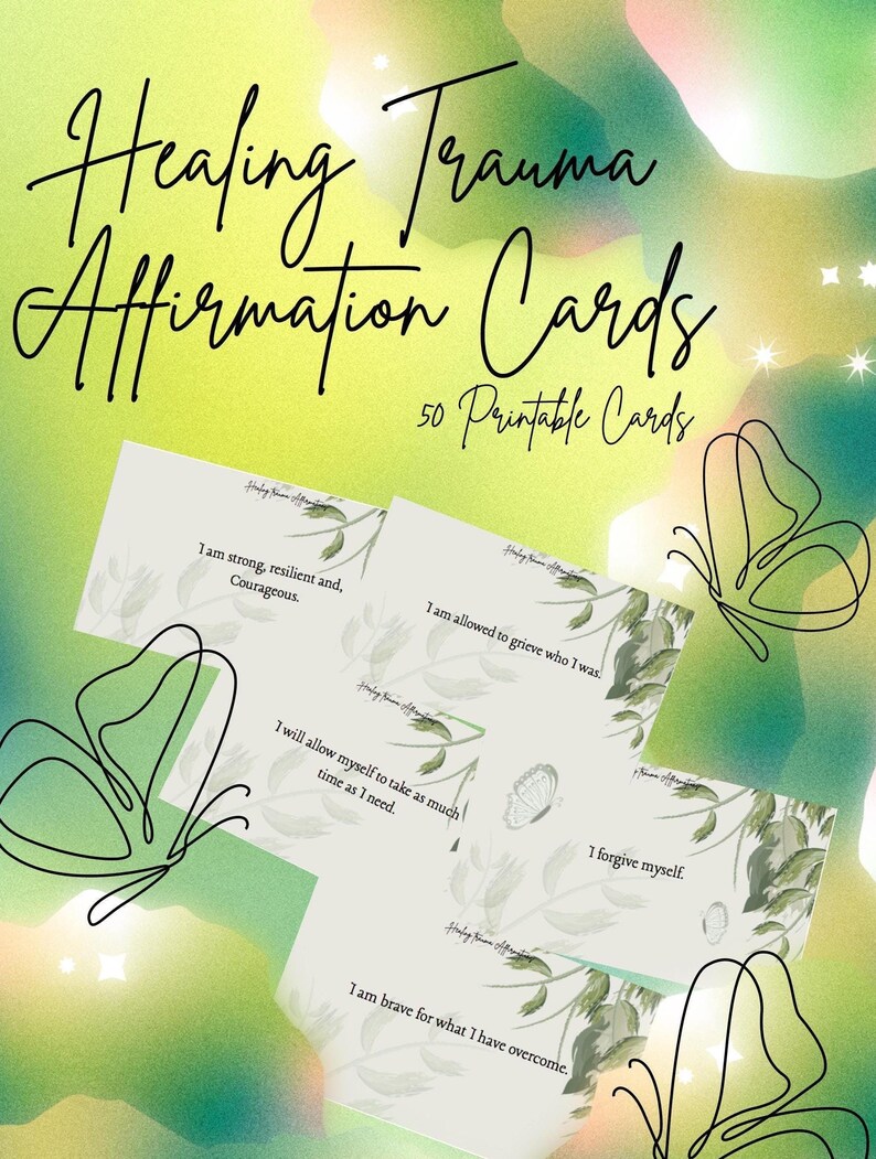 Healing Trauma Affirmation Printable Cards - Etsy