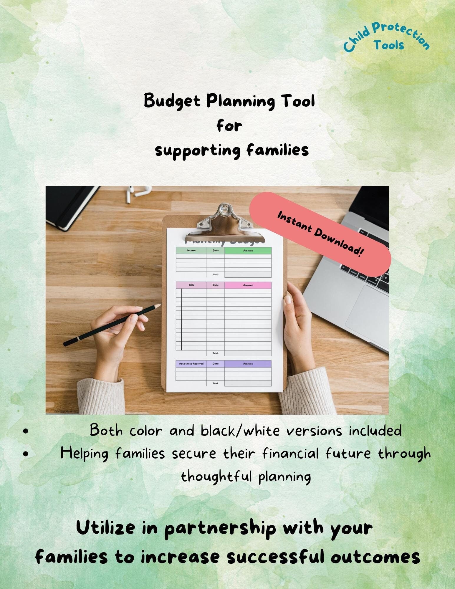 Monthly Budget Printable Child Welfare/case Management/social Work - Etsy