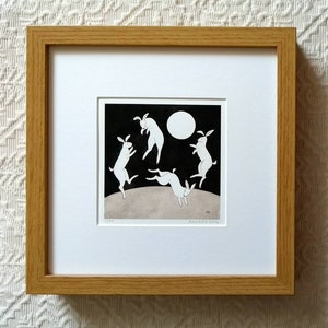 Dancing Hares Limited Edition Art Print Black and White Wall Art ...