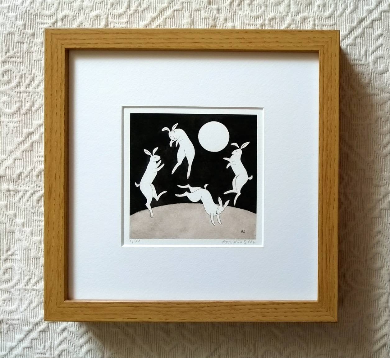 Dancing Hares Limited Edition Art Print Black and White Wall Art ...