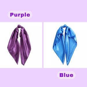 Handmade Silky Satin Scarf: Multiuse Hair Scarf, Neck Tie, Top (60x60cm ...