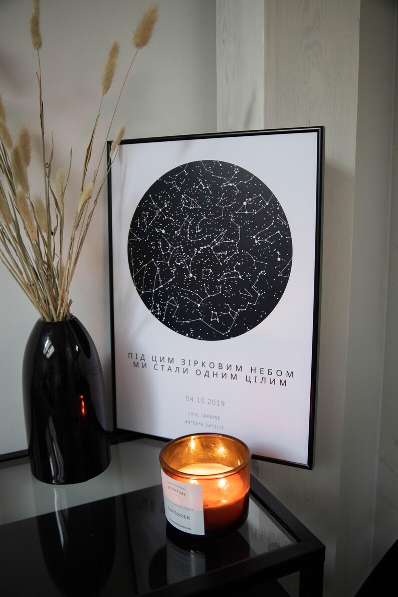 White Custom Star Map - Etsy