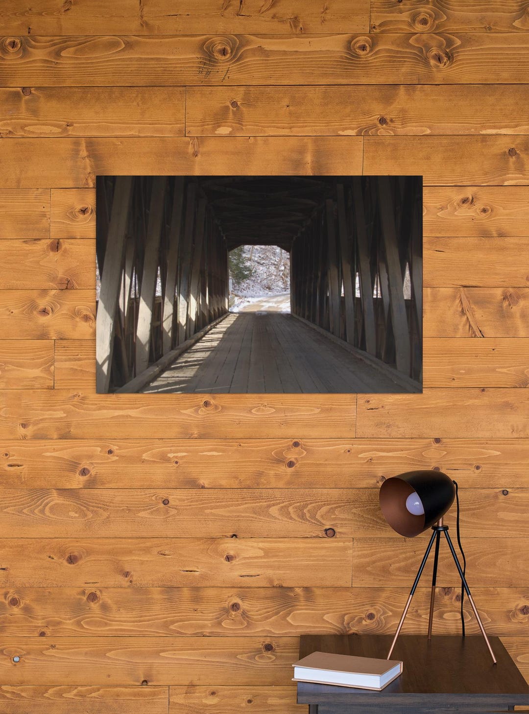 Rustic Covered Bridge Winter Scene: Digital Download for Country Wall ...