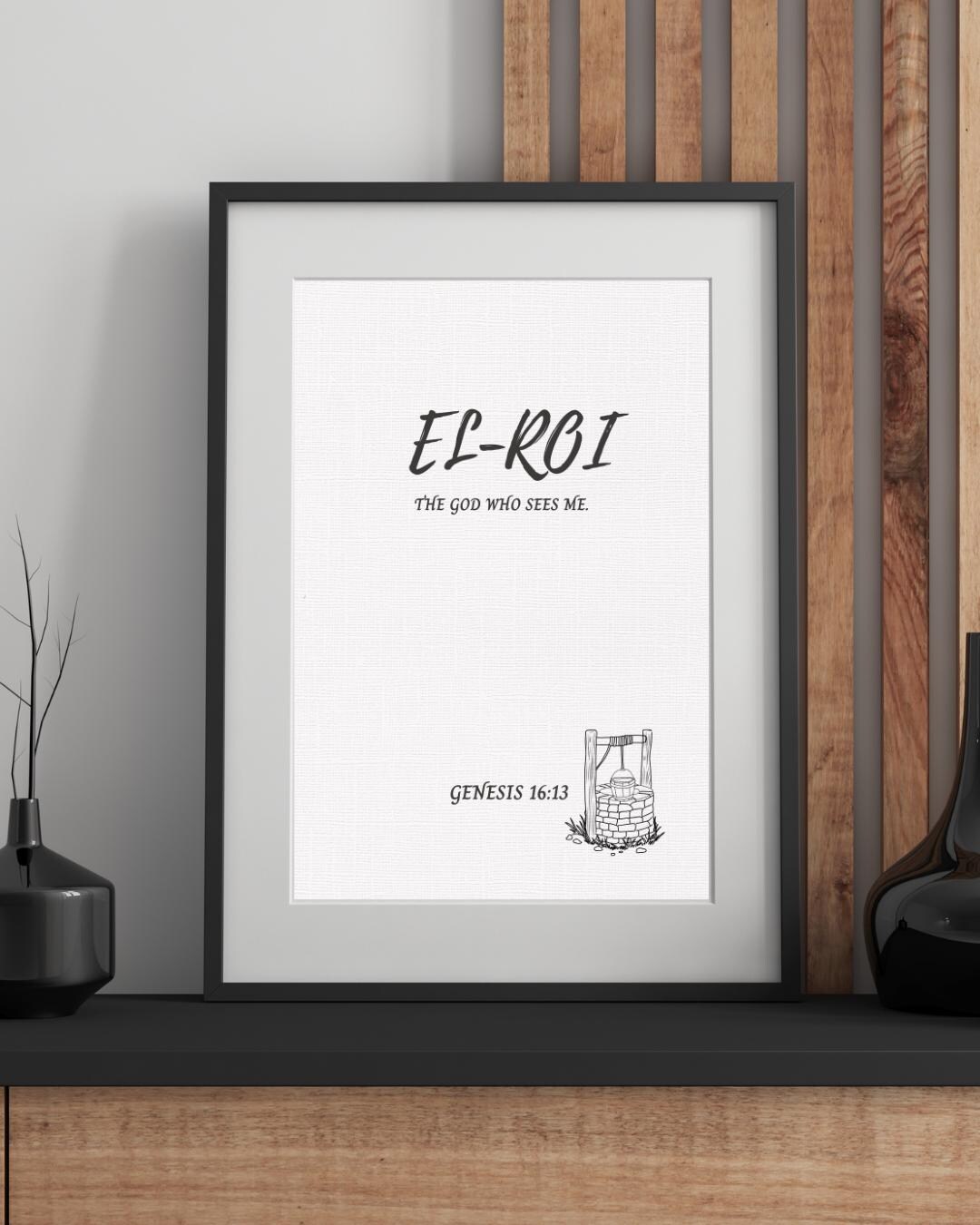 EL-ROI Print | Scripture Art | Digital Print | Faith Quote Wall Decor ...