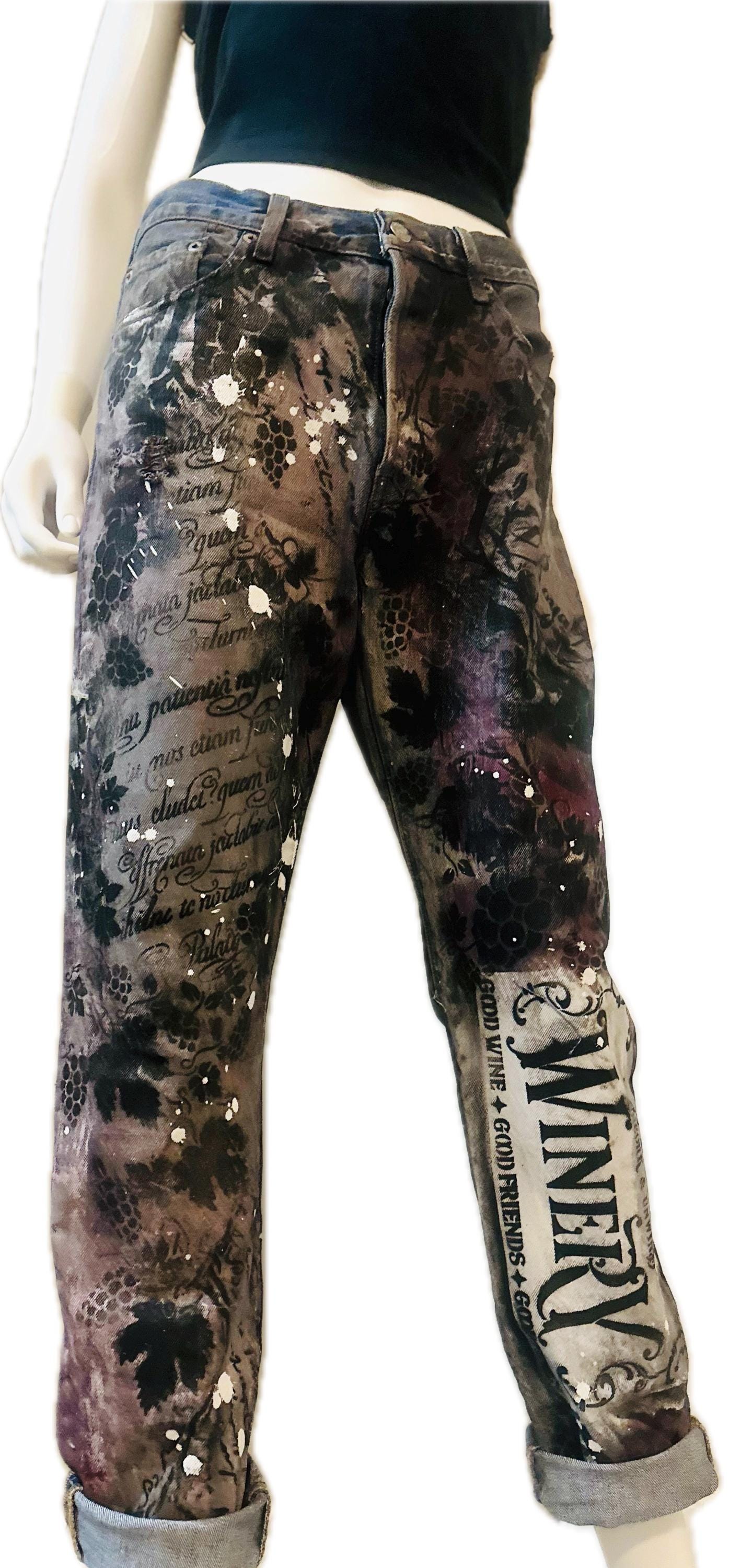 Upcycled Levi Grapevine Graffiti Jeans – Women’s Size 29 | Reworked ...