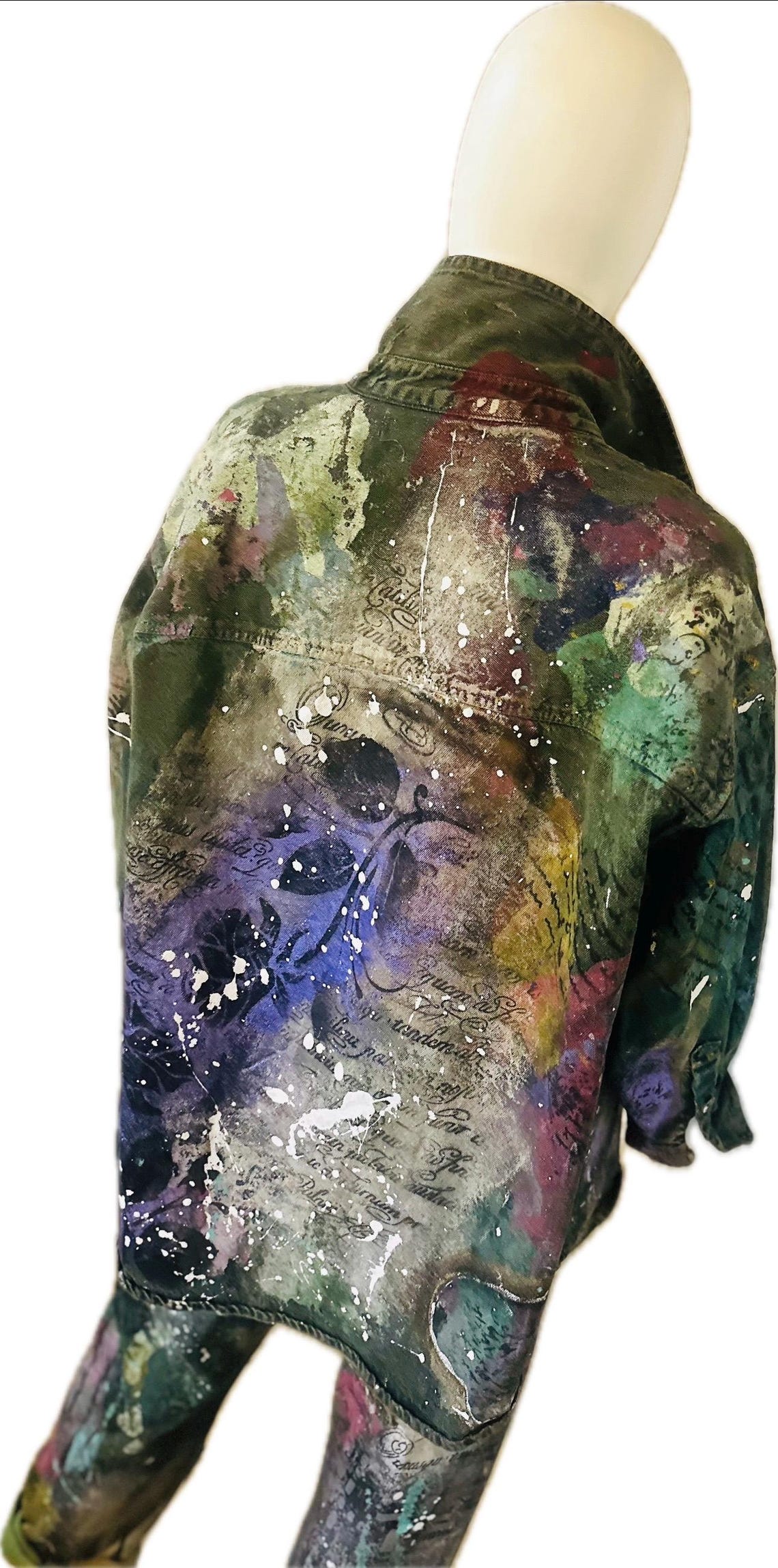 Colorful Upcycled Levi’s 501 Jeans and Denim Shacket Set – Hand Painted ...