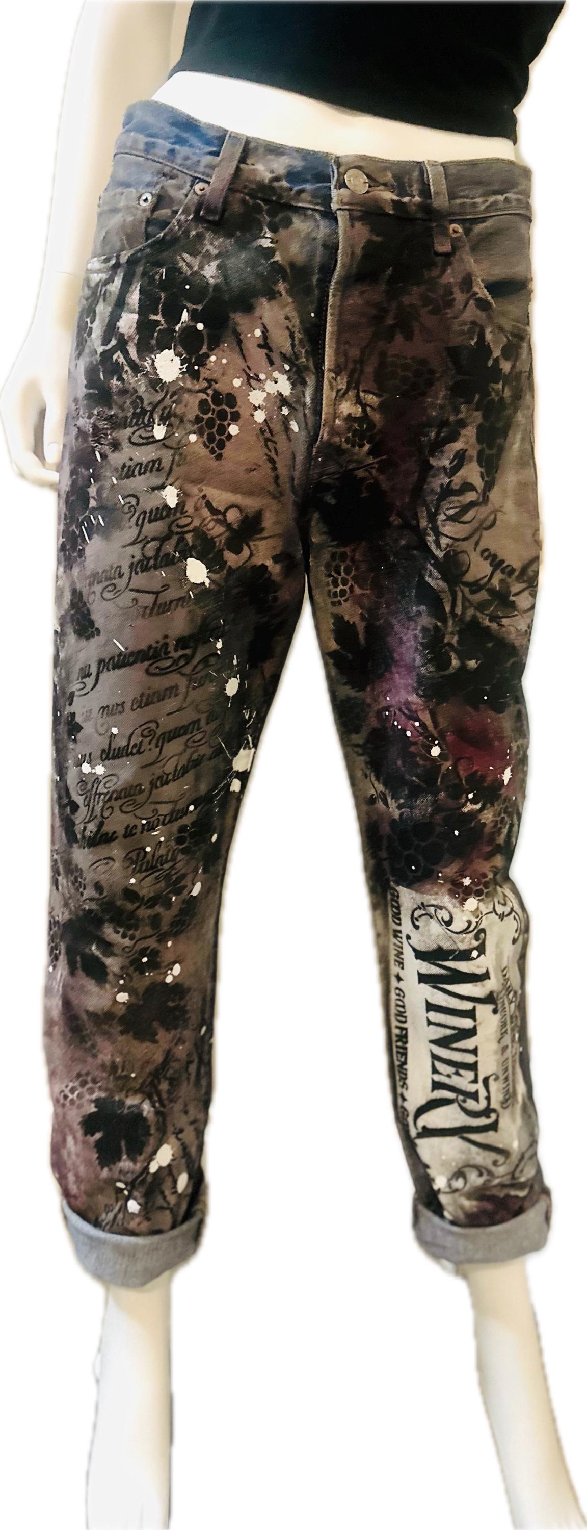 Upcycled Levi Grapevine Graffiti Jeans – Women’s Size 29 | Reworked ...