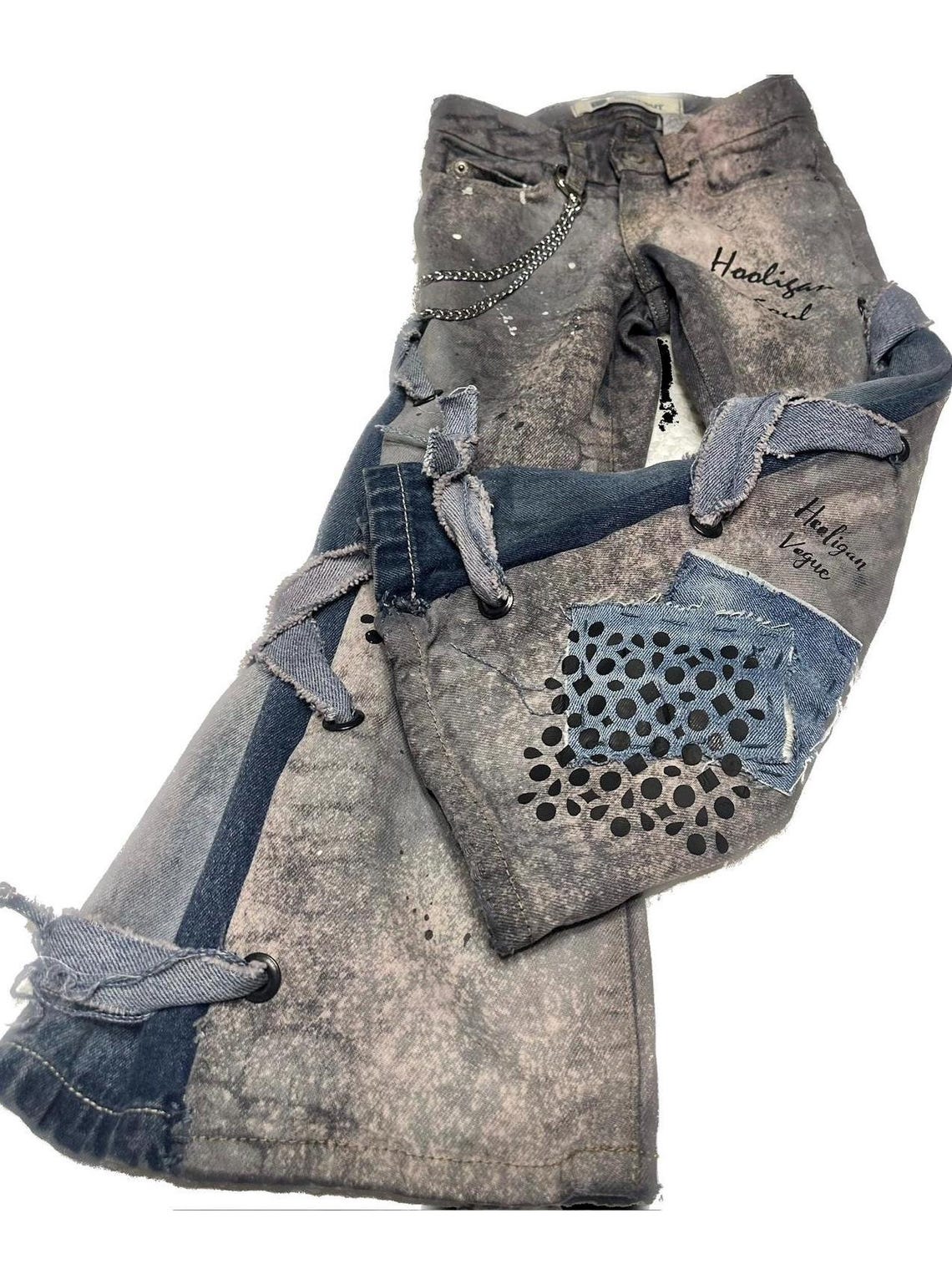 Custom Girls’ Upcycled Denim Set – Size 5 – Upcycled Hoodie and Jeans ...