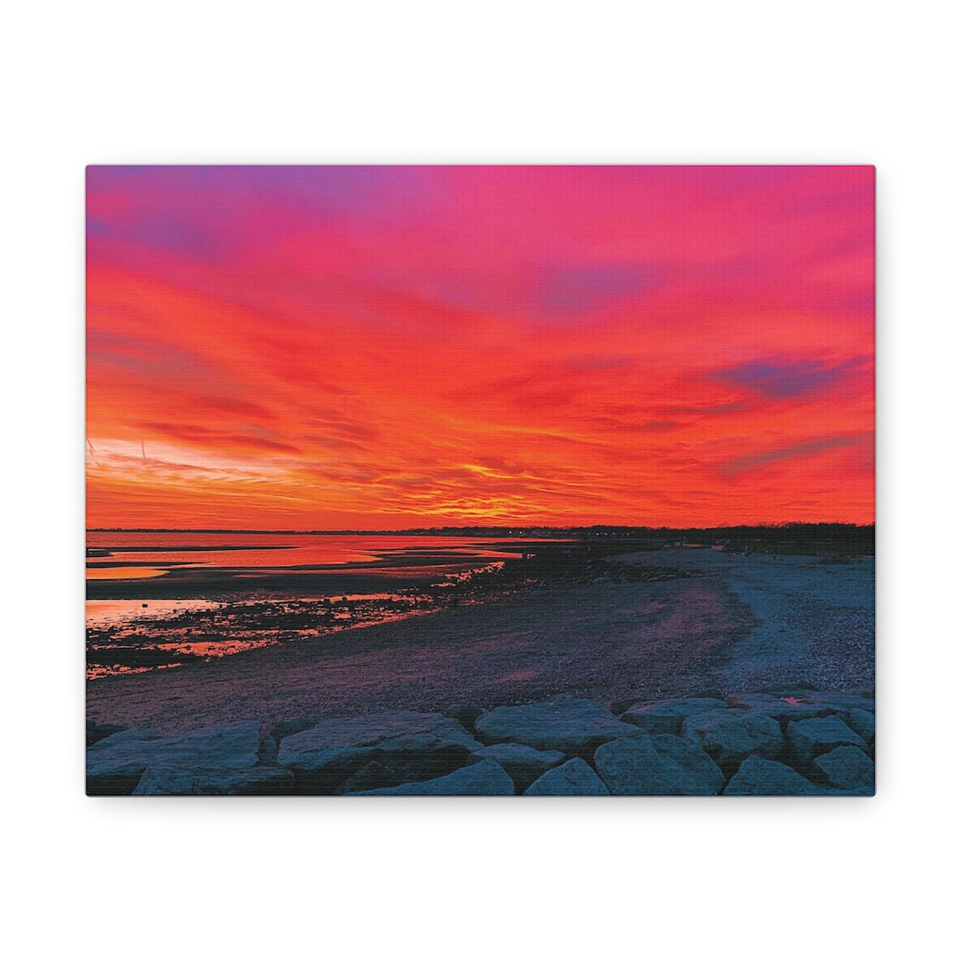Northeastern Coastal Sunset High Quality Canvas Wall Art – Peaceful ...