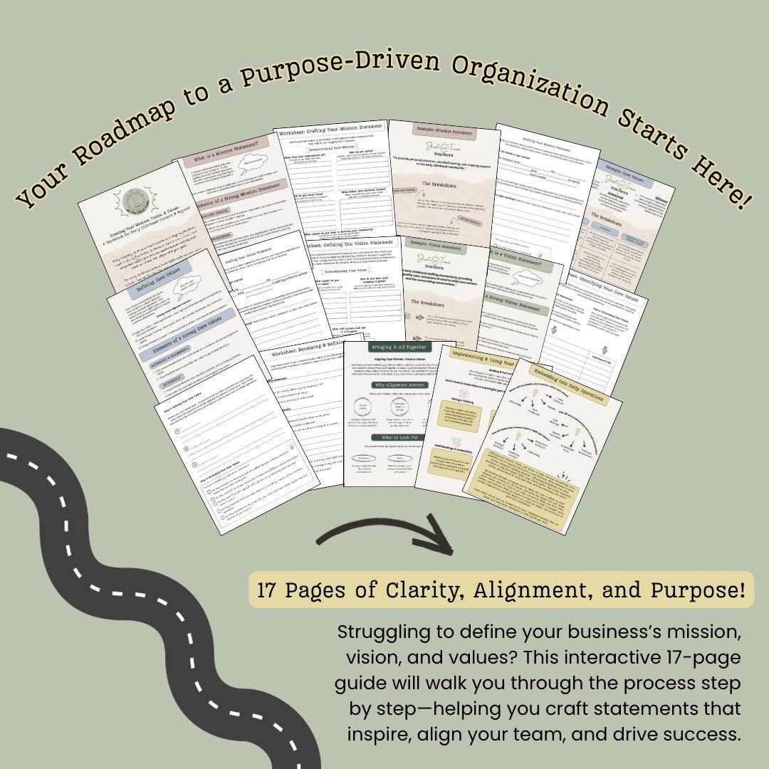 Mission, Vision & Values Workbook | Digital Download | Business ...