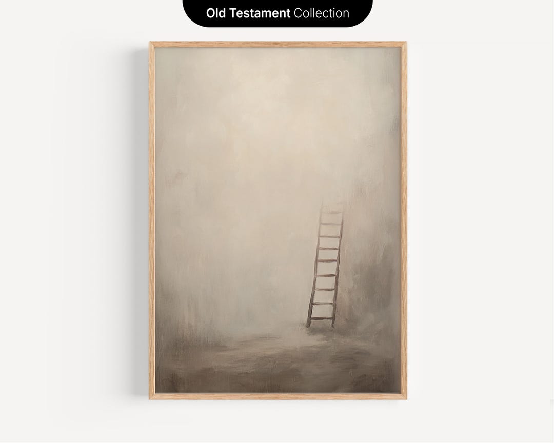 Heavenly Ladder, Jacob’s Vision DIGITAL DOWNLOAD, Minimalist Oil ...
