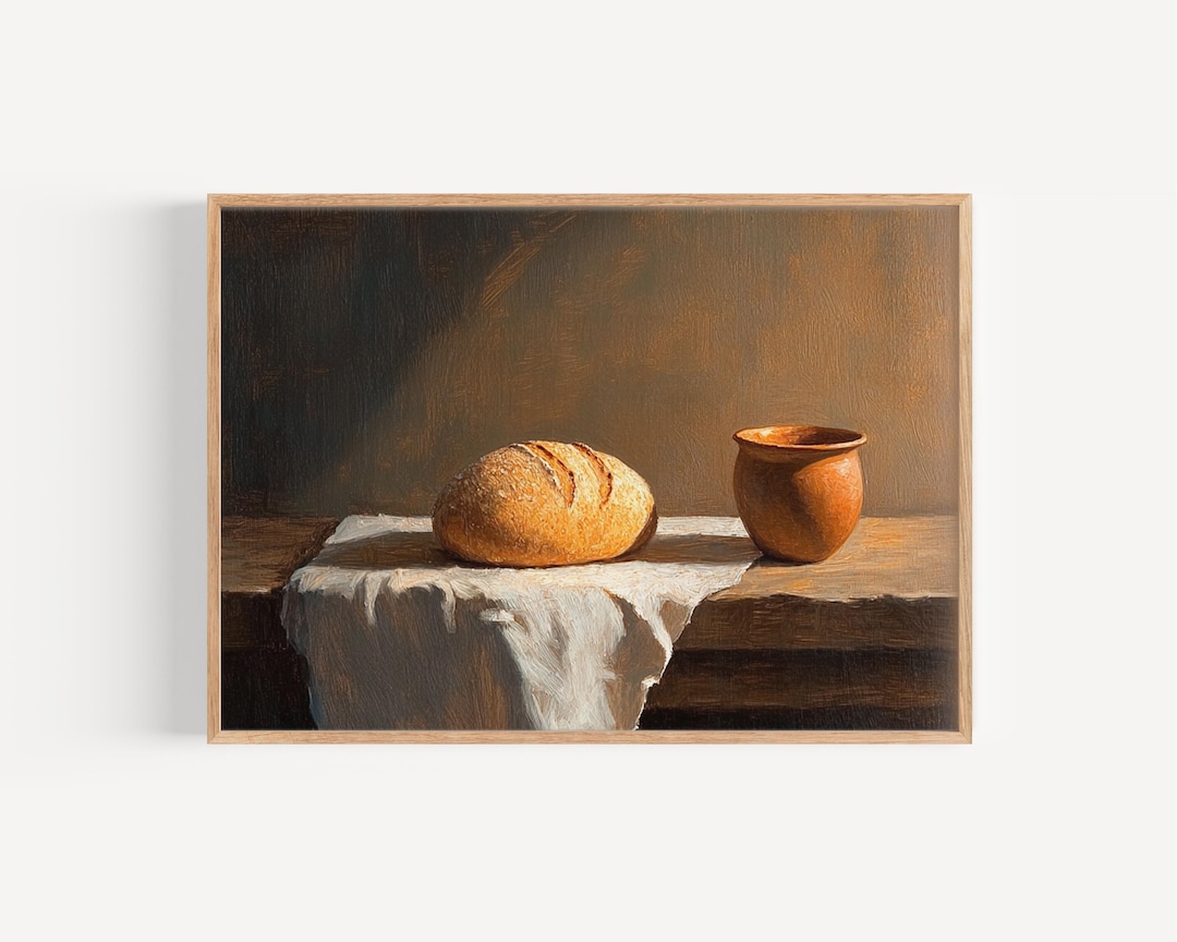 Last Supper Communion Table, Landscape DIGITAL DOWNLOAD, Bread and Wine ...