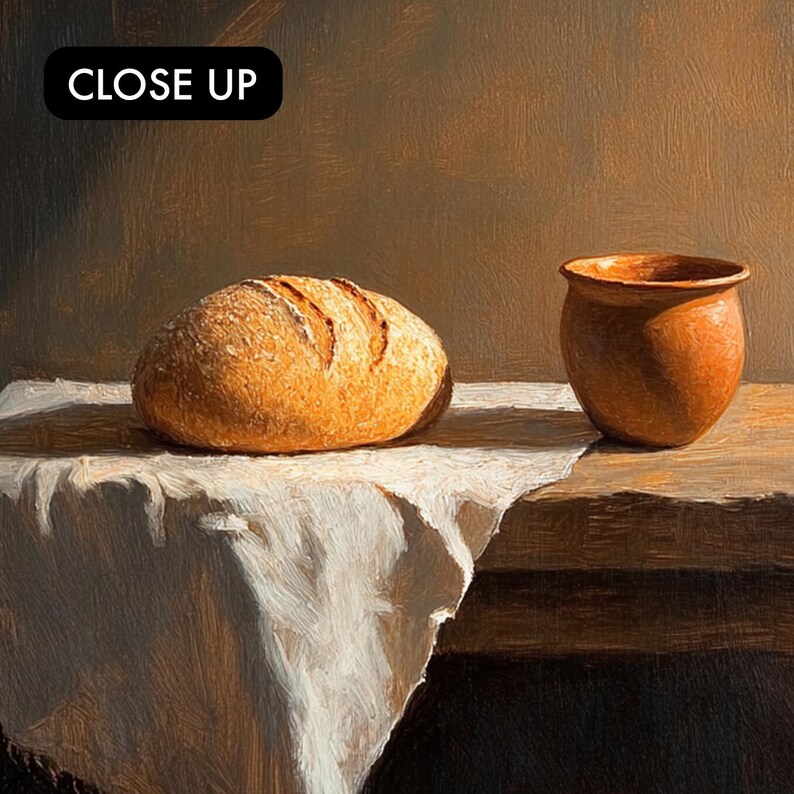 Last Supper Communion Table, Landscape DIGITAL DOWNLOAD, Bread and Wine ...