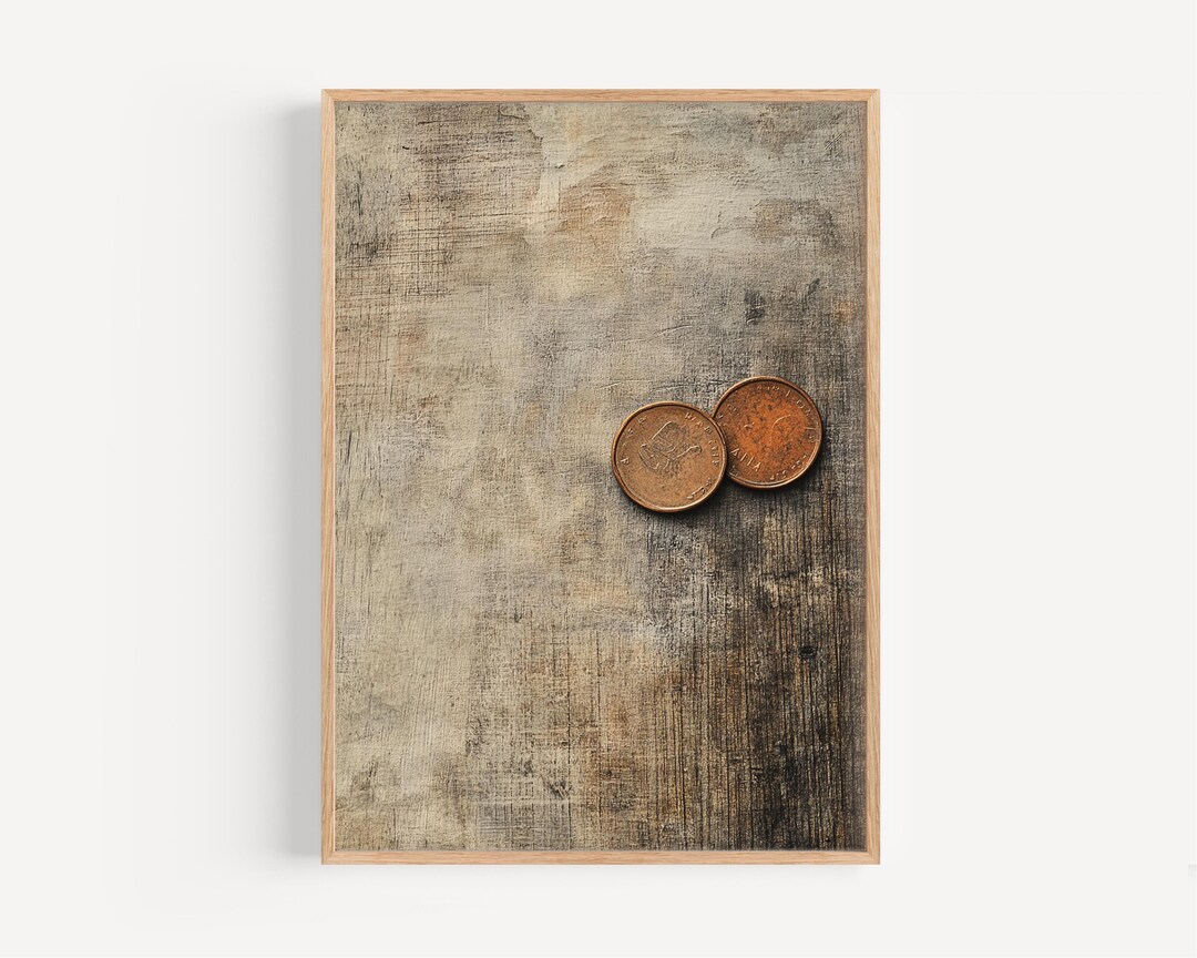 Two Small Coins, the Widow’s Offering DIGITAL DOWNLOAD, Minimalist Oil ...