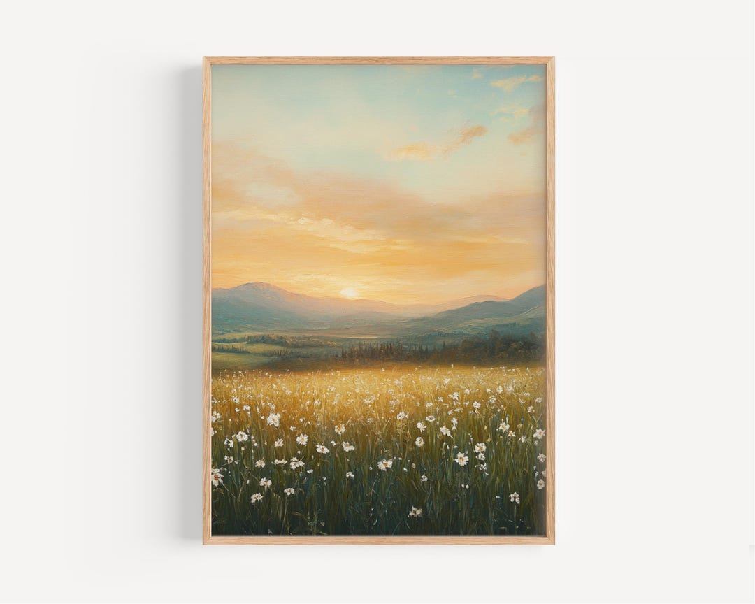 Psalm 46:5 Sunrise Field Vertical, Christian Oil Painting, Tranquil ...