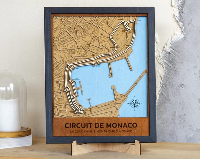 Monaco Circuit Map Cutting Files, PDF, AI, SVG - Wood Multilayer Laser ...