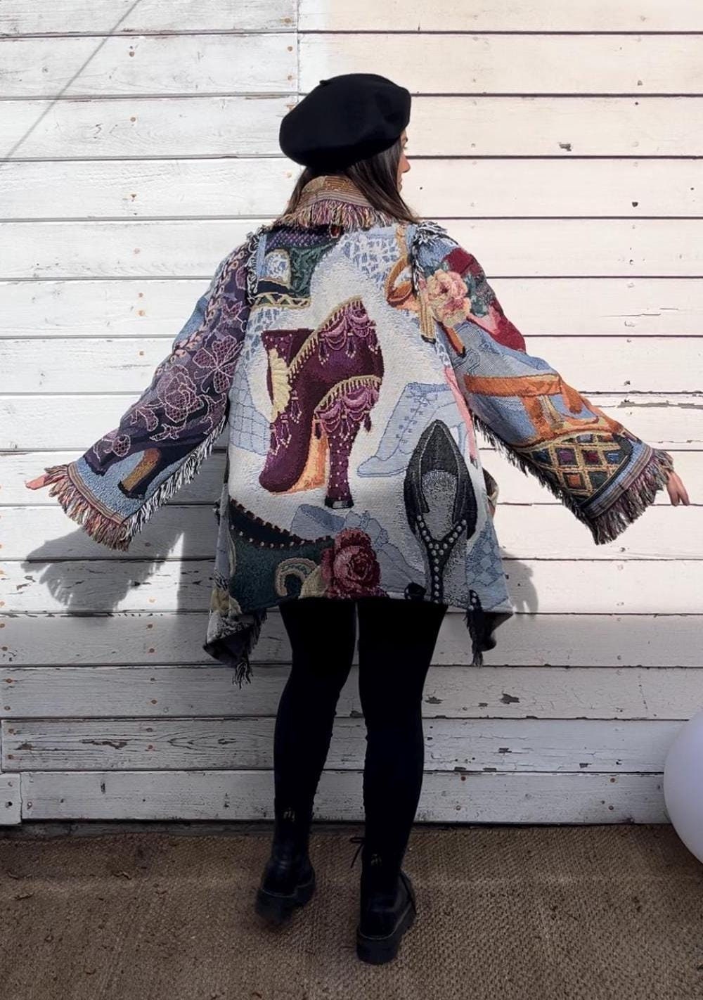 Upcycled Blanket Coat – Vintage Women’s Jacket, Handmade Retro Shoes ...