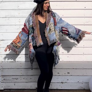 Upcycled Blanket Coat – Vintage Women’s Jacket, Handmade Retro Shoes ...