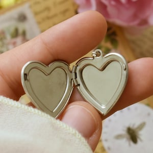 Floral Heart Photo Locket, Antique Vintage Necklace With Delicate ...