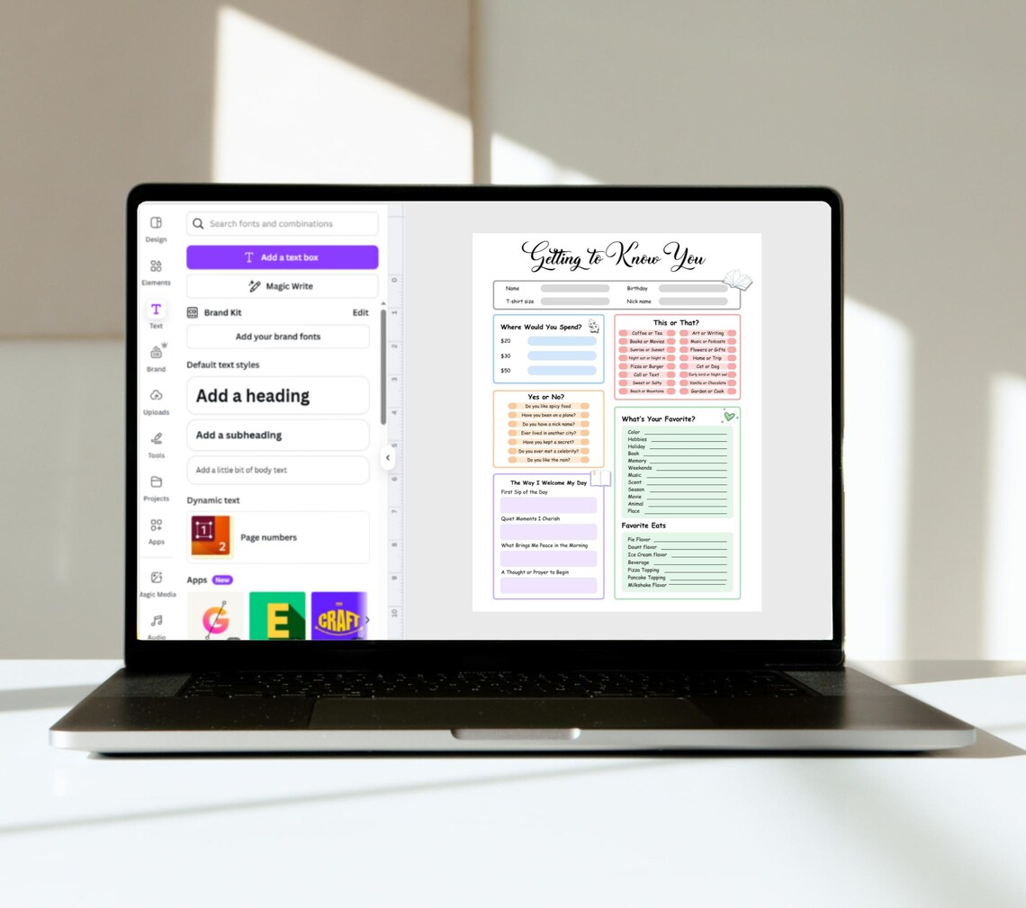 Getting to Know You Printable PDF, Coworker Questionnaire, All About Me ...