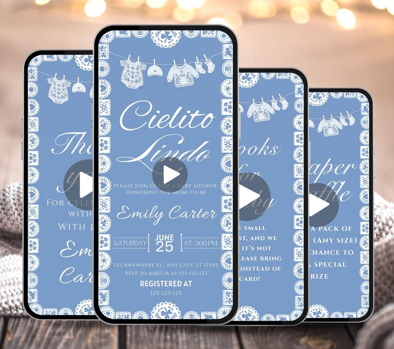 Editable Cielito Lindo Video Invitation, Animated Cielito Lindo Baby ...