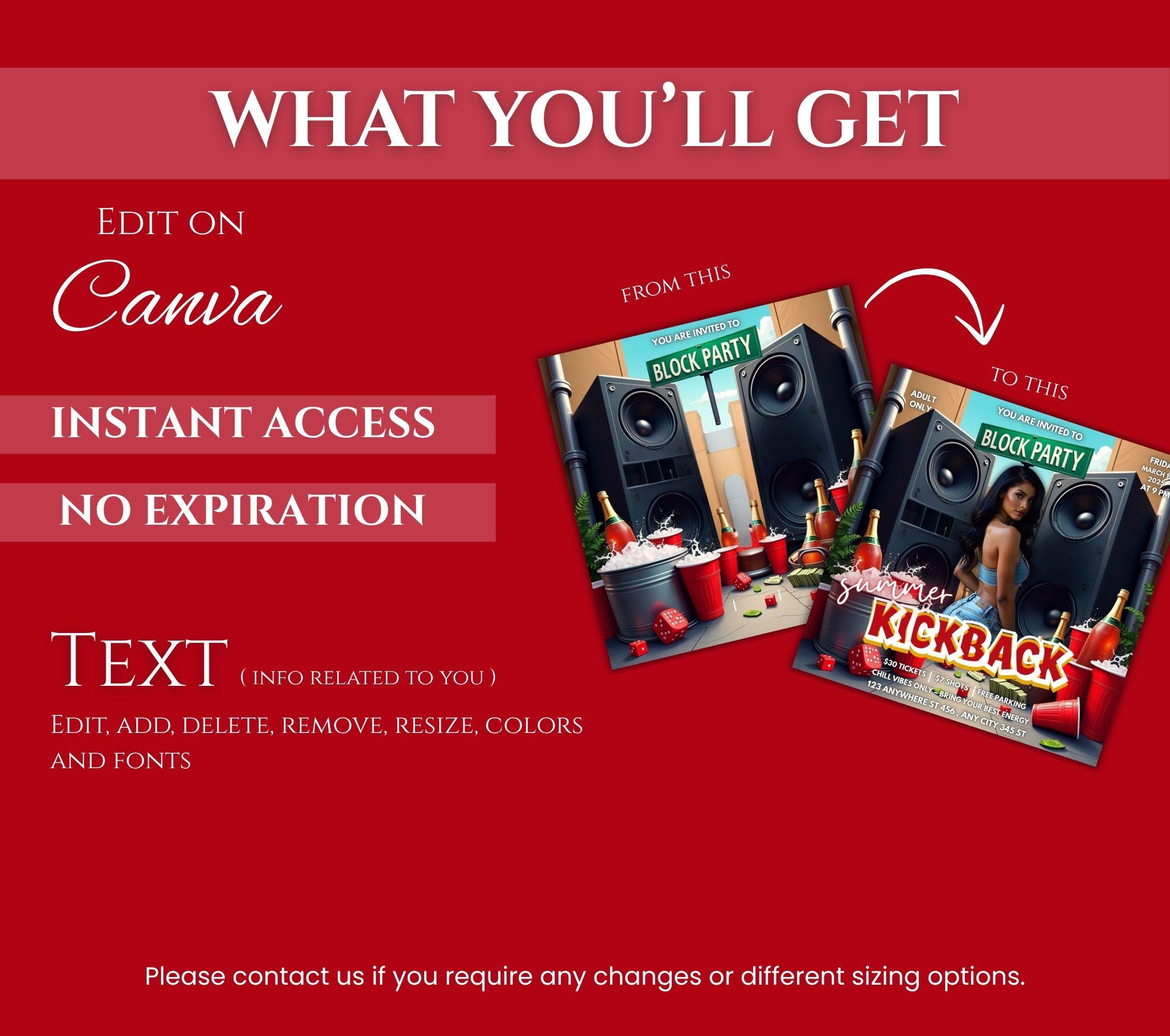 Kickback Party Flyer, Editable Kickback Club Flyer, Club DJ Party ...