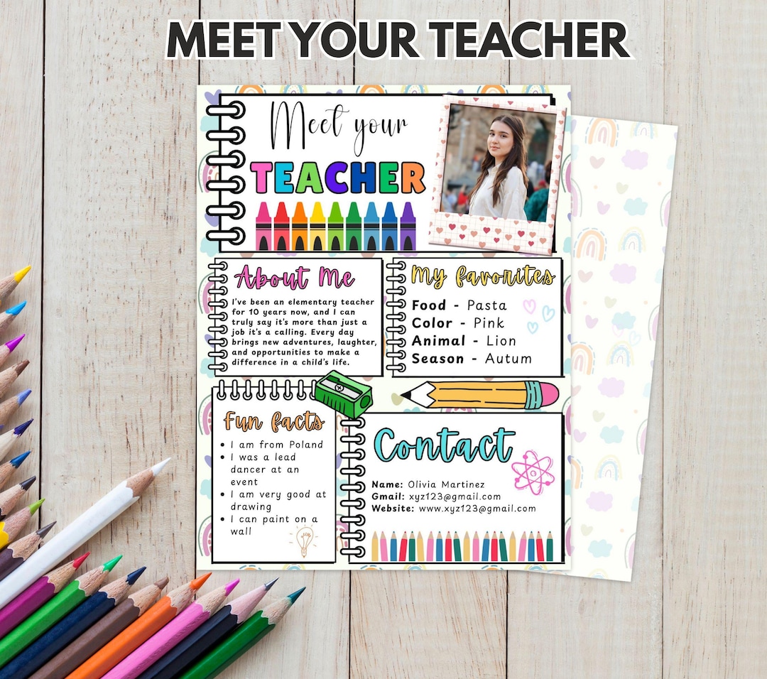 Printable Meet the Teacher Template Meet the Teacher Kindergarten ...