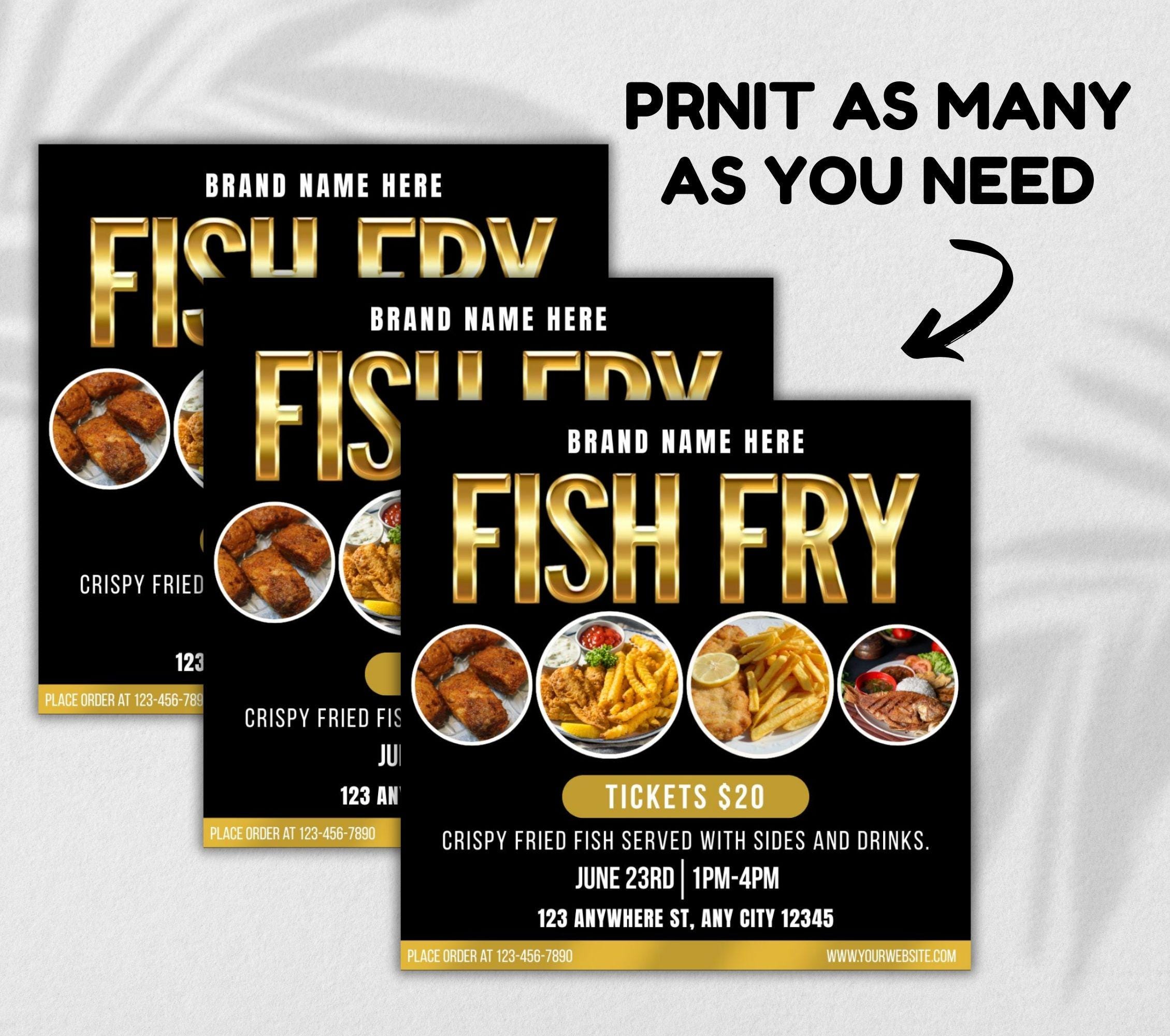 Editable Fish Fry Flyer Template, Chef Flyer, Cooking Event, Fundraiser ...