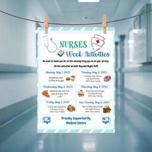 Nurse Appreciation Week Flyer Template, Editable Staff Invitation ...