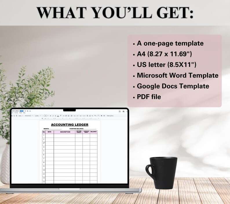 Editable Accounting Ledger Sheet Template, Accounting Ledger, Business ...