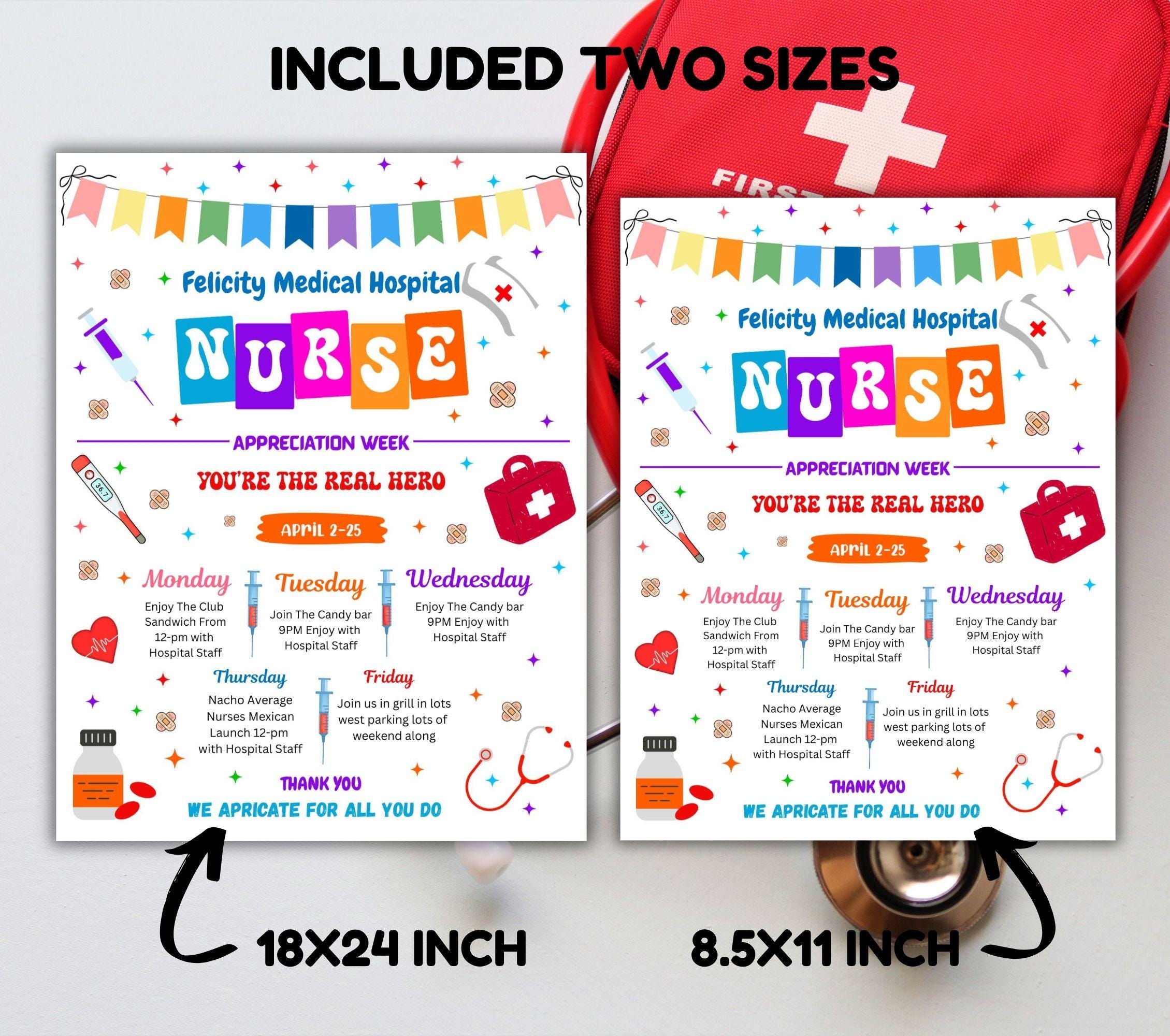 Nurse Appreciation Week Itinerary Template, Medical National Nurses ...