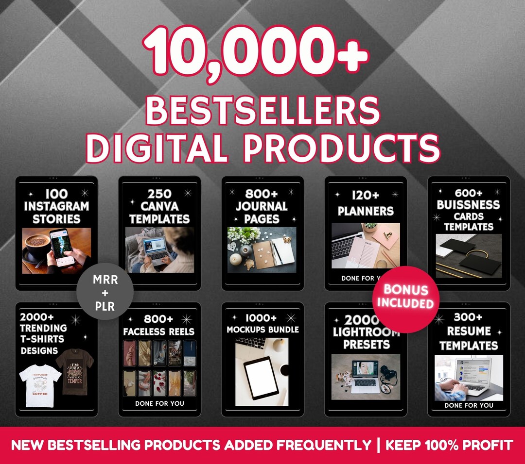 10,000+ Resell Digital Products Bundle, MRR PLR Templates - Etsy
