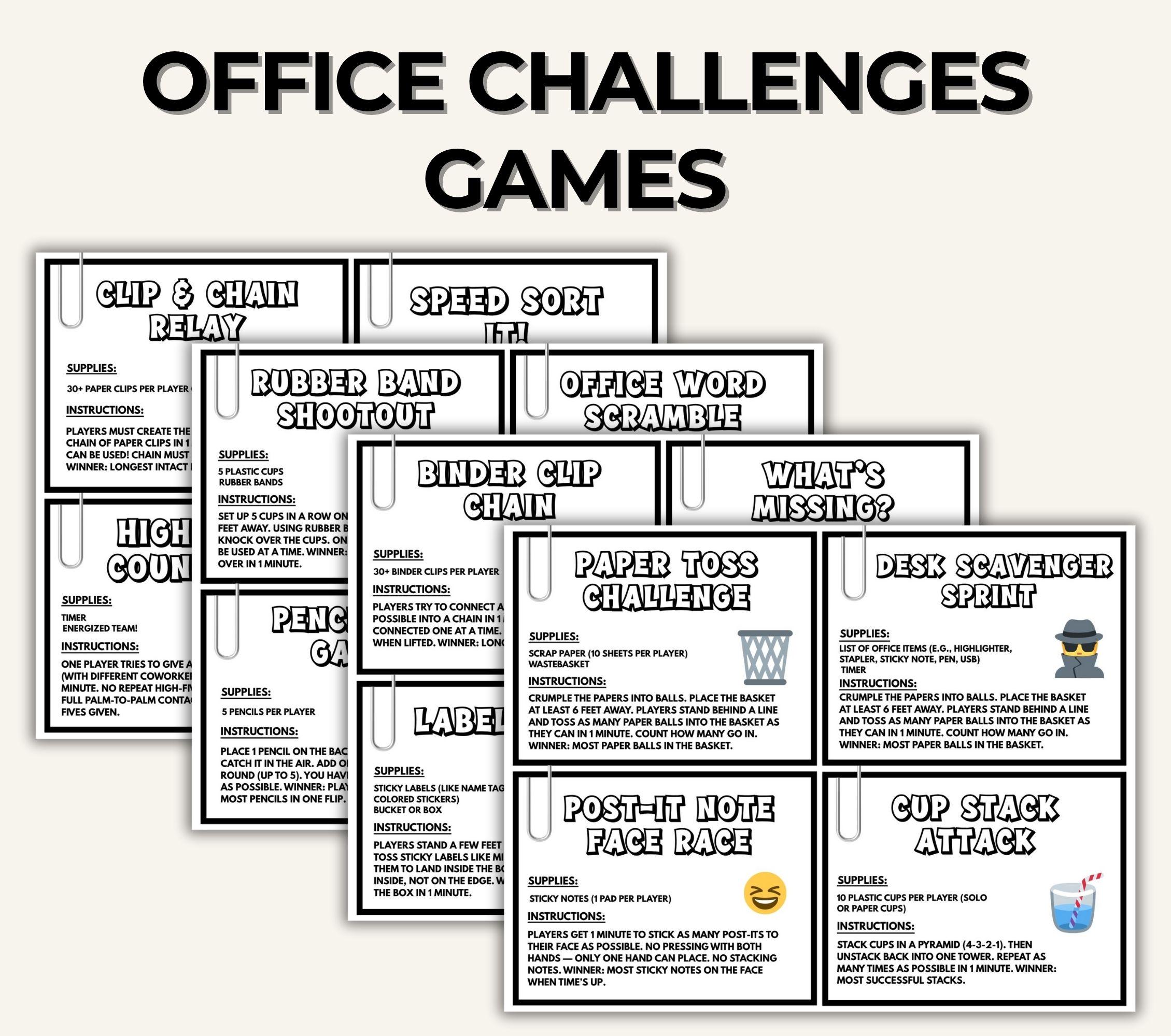 Office Minute Games Printable, Office Icebreaker Game, Office ...